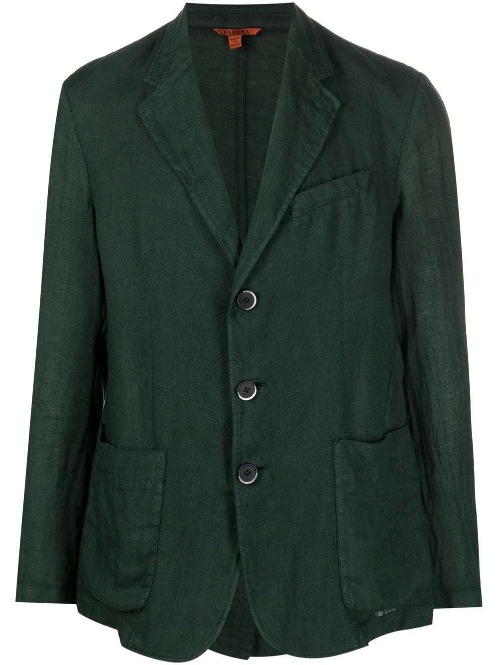 Blazer en lin vert foncé Barena, €307 | farfetch.com | Lookastic France